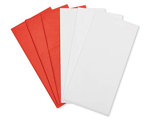 American Greetings 125 Sheets 20 in. x 20 in. Bulk Tissue Paper (Red and White) for Christmas, Birthdays, Holidays and All Occasion