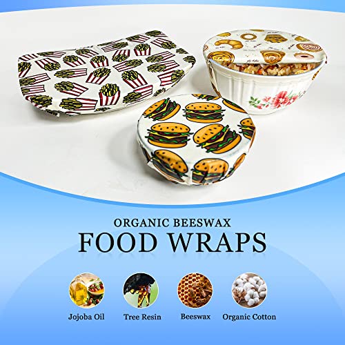 Reusable Beeswax Wrap - 10 Pack Eco-Friendly Beeswax Food Wraps | Zero Waste, Organic, Sustainable, Reusable Plastic & Silicone Free Beeswax Wraps for Food Storage | 5S, 3M & 2L