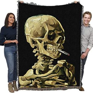 Pure Country Weavers Smoking Skeleton Blanket by Vincent Van Gogh - Fine Art Gift Tapestry Throw Woven from Cotton - Made in The USA (72x54)