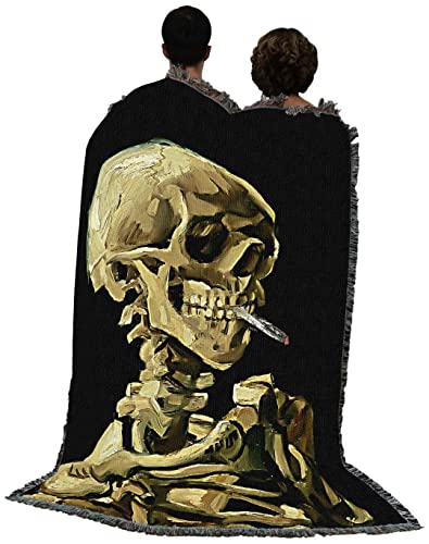 Pure Country Weavers Smoking Skeleton Blanket by Vincent Van Gogh - Fine Art Gift Tapestry Throw Woven from Cotton - Made in The USA (72x54)