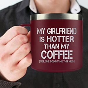 Fathers's Day Gifts for Boyfriend from Girlfriend - Boyfriend Fathers Day - Funny Gifts for Boyfriend - Boyfriend Birthday Gifts - Gifts for Him -Present for Boyfriend Novelty Coffee Mug 14oz, Red