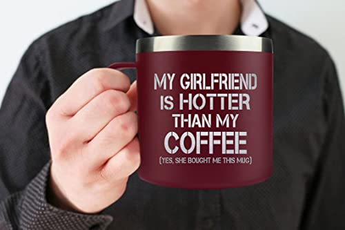 Fathers's Day Gifts for Boyfriend from Girlfriend - Boyfriend Fathers Day - Funny Gifts for Boyfriend - Boyfriend Birthday Gifts - Gifts for Him -Present for Boyfriend Novelty Coffee Mug 14oz, Red