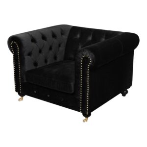 american home classic claire 15" 1-seat traditional velvet sofa in gold/black