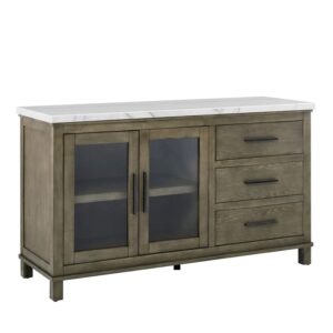 steve silver company grayson white marble top server