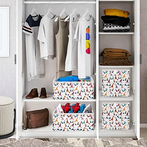 Bolaz Christmas Gnomes Seamless Closet Organizers Storage Cubes Storage Bins Shelf Baskets Containers for Home Kids Room Toys Office,Square