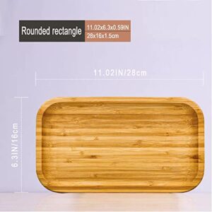 Bamboo Rectangle Serving & Vanity Tray,Decorative Serving Trays Platter for Breakfast in Bed, Lunch, Dinner, Appetizers, Patio, Ottoman, Coffee Table, BBQ, Party