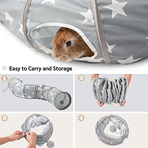 Kitty Cat Tunnel Rabbit Hideout Tunnels and Tubes Bunny Toys for Guinea Pig Ferret Accessories Hideway Hides Tunnel