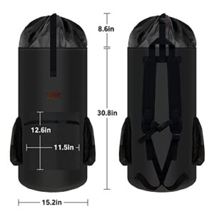 Enyur Laundry Bag Backpack with Adjustable Shoulder Straps College Laundry Bags Extra Large Travel Laundry bag Heavy Duty Dirty Cloths Laundry Backpack Bag Black/120L