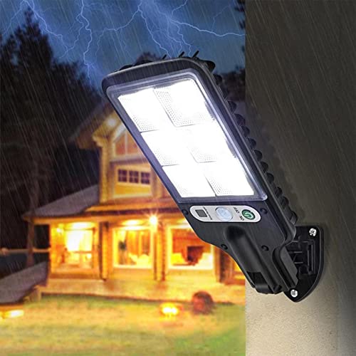 Iuhan Solar Street Light,Outdoor IP65 Waterproof Solar Powered Street Lights with Motion Sensor LED Security Flo-od Light for Parking Lot, Drive-Way,Yard,Garden