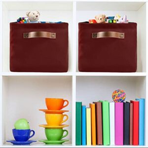 ALAZA Christmas Santa Claus Red Foldable Storage Box Storage Basket Organizer Bins with Handles for Shelf Closet Living Room Bedroom Home Office 1 Pack