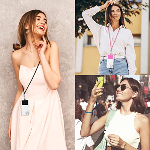 Lousrnman Crossbody Cell Phone Lanyard, Universal Phone Lanyards with 2 Pack Clear Patch Compatible with Most Phones (Light Pink)