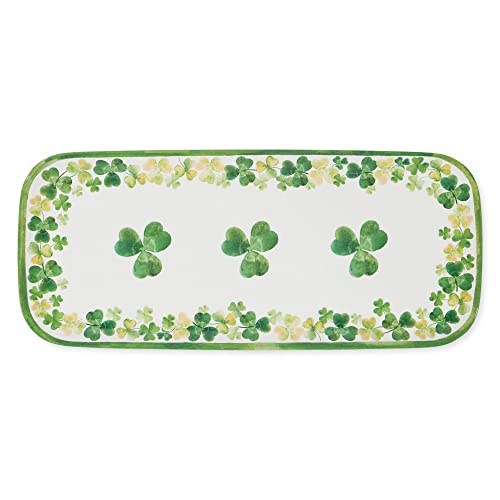 UPware 15 Inch Melamine Rectangle Serving Tray, BPA Free Food Tray (Shamrock)