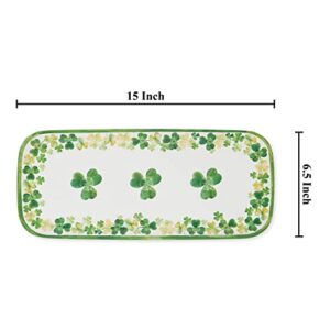 UPware 15 Inch Melamine Rectangle Serving Tray, BPA Free Food Tray (Shamrock)