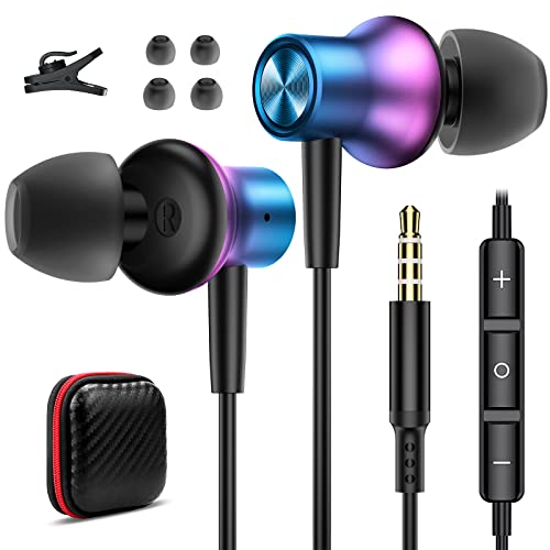 TITACUTE Wired Earbuds 3.5mm Jack Magnetic In-ear Earphone Stereo Canceling Headphone with Microphone for iPhone iPad Samsung A14 A13 A03s S10e S10 Motorola One 5G Ace Moto G Play Power Stylus Android