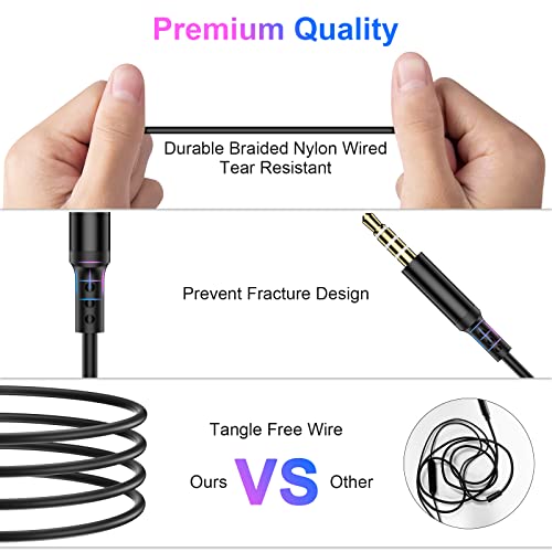 TITACUTE Wired Earbuds 3.5mm Jack Magnetic In-ear Earphone Stereo Canceling Headphone with Microphone for iPhone iPad Samsung A14 A13 A03s S10e S10 Motorola One 5G Ace Moto G Play Power Stylus Android