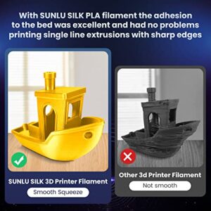 SUNLU Shiny Silk PLA Filament 1.75mm，Smooth Silky Surface，Great Easy to Print for 3D Printers，Dimensional Accuracy +/- 0.02mm, Silk Light Gold 1KG + Silver 1KG