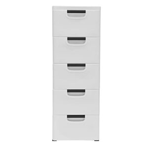 gdrasuya10 5 drawer stackable vertical clothes storage tower, plastic dresser storage cabinet,organizer unit for hallway entryway home furniture white