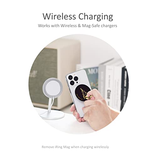 iRing Mag, Magnetic Phone Ring Holder, Kickstand, Grip for MagSafe, Wireless Charging Compatible with iPhone, Galaxy, and Other Smartphones with MagSafe Case (Merry & Bright)