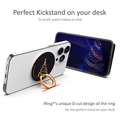 iRing Mag, Magnetic Phone Ring Holder, Kickstand, Grip for MagSafe, Wireless Charging Compatible with iPhone, Galaxy, and Other Smartphones with MagSafe Case (Merry & Bright)