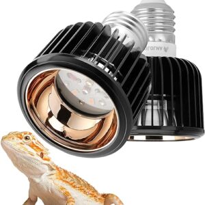 anjojoa uvb reptile light bulb led 6-watt high uvb uva output 10.0 bulb reflection dome structure pse certification for bearded dragons lizards leopard geckos tortoises