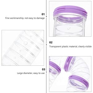 3sets Rats Maze Other Connector Toy Tool Fun Ferrets Purple Animals Hamster Gerbil Tube Tunnel Hideout, Hideaway House Animals- Pet DIY Transparent Sugar Plastic Exercising