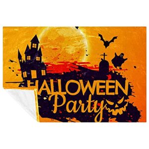 halloween background prints soft warm cozy blanket throw for bed couch sofa picnic camping beach, 150×100cm