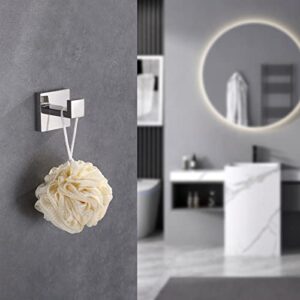 RED SATURN Towel Hooks Bathroom Coat Hook Robe Hook SUS304 Stainless Steel Towel Robe Clothes Cabinet Closet Square Heavy Duty Wall Hook for Livingroom Bedroom Kitchen Hotel Wall Mounted