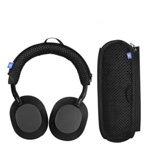 Ferbao Headband Cover Head Beam Protective Sleeve Compatible with Sony WH-1000XM5 Headphones,Headband Protector with Zipper Cushion and Hanger (Black)