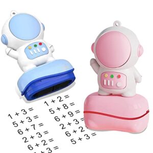 roller digital teaching stamp for kids,legmee addition and subtraction seal arithmetic artifact, within 100 teaching math practice questions, for preschool kindergarten homeschool supplies (2pcs)