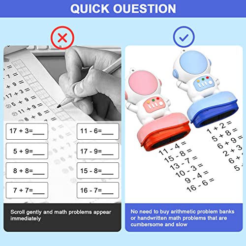 Roller Digital Teaching Stamp for Kids,LEGMEE Addition and Subtraction Seal Arithmetic Artifact, Within 100 Teaching Math Practice Questions, for Preschool Kindergarten Homeschool Supplies (2pcs)