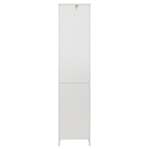 Quimoo Bathroom Cabinet, Storage Cabinet with 2 Doors & LED Sensor Light, Tall Bathroom Storage Cabinet with 3 Adjustable Shelves, Linen Tower Floor Cabinet for Living Room, Bedroom, White