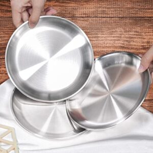 Stainless Steel Cat Dishes for Food and Water Bowls for Small Pets Relief of Whisker Fatigue -2 Sets Shallow Style