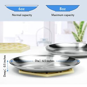 Stainless Steel Cat Dishes for Food and Water Bowls for Small Pets Relief of Whisker Fatigue -2 Sets Shallow Style