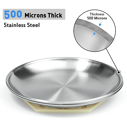 Stainless Steel Cat Dishes for Food and Water Bowls for Small Pets Relief of Whisker Fatigue -2 Sets Shallow Style