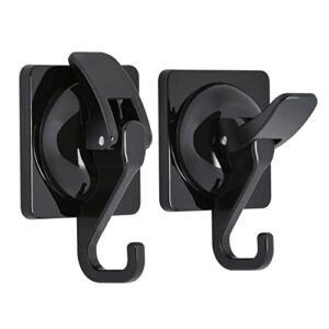 yssiladi shower suction cup hooks, 2 garland hooks, matte black decorative hooks, waterproof towel hooks, removable shower wall hooks, 15lb command hooks, reusable robe hooks