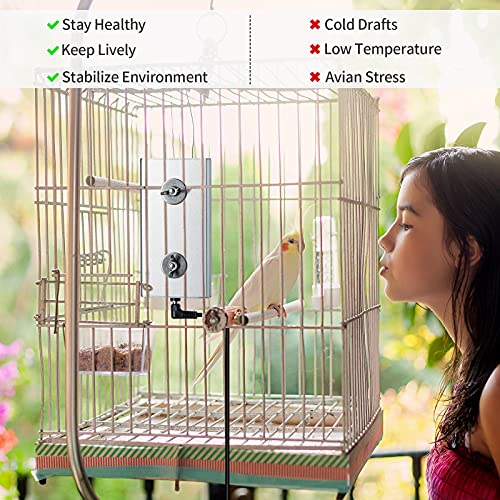 Bird Warmer for Cage, Bird Heater to Snuggle up for African Grey, Parakeets, Parrots, Small Birds, USB 5V,Sliver