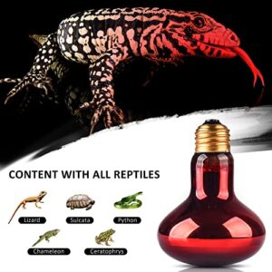 Makmzoon 2 Pack 100W Reptile Heat Lamp Bulb UVA Basking Spot Heat Lamp Reptile Light Tortoise Light Turtle Bulb for Animals Bearded Dragon