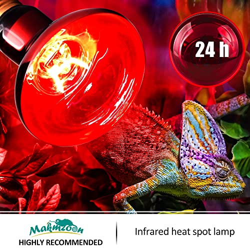 Makmzoon 2 Pack 100W Reptile Heat Lamp Bulb UVA Basking Spot Heat Lamp Reptile Light Tortoise Light Turtle Bulb for Animals Bearded Dragon