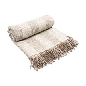 KHUSCO | 100% Alpaca Throw Blanket Serenity | 71" L x 51" W | Warm Peruvian Cozy, Lightweight for Home and Travel | Sand.