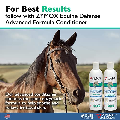 Zymox Equine Defense Advanced Formula Shampoo, 12oz. – Horse Coat Care: Cleans, Refreshes, Hydrates & Nourishes Skin, Mane & Tail