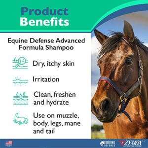 Zymox Equine Defense Advanced Formula Shampoo, 12oz. – Horse Coat Care: Cleans, Refreshes, Hydrates & Nourishes Skin, Mane & Tail