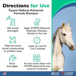 Zymox Equine Defense Advanced Formula Shampoo, 12oz. – Horse Coat Care: Cleans, Refreshes, Hydrates & Nourishes Skin, Mane & Tail