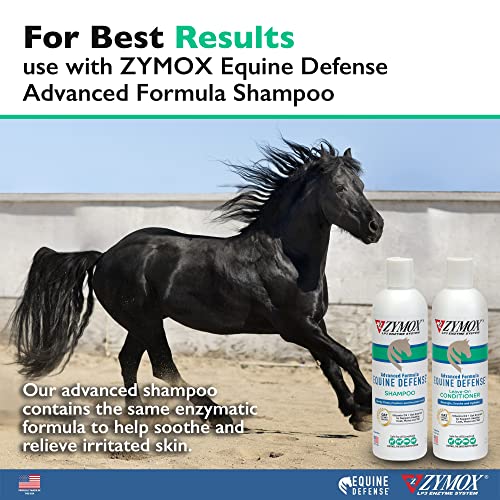 Zymox Equine Defense Advanced Formula Leave-On Conditioner, 12oz. – Horse Coat Care: Detangles, Soothes, & Moisturizes Skin, Mane & Tail