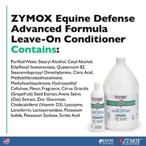 Zymox Equine Defense Advanced Formula Leave-On Conditioner, 12oz. – Horse Coat Care: Detangles, Soothes, & Moisturizes Skin, Mane & Tail