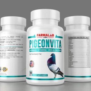 PIGEONVITA para Palomas 100Tabs Vitamins Minerals Aminoacids for Racing Pigeons Show Pigeons Rollers Hens Doves Vitaminas Minerales Aminoacidos