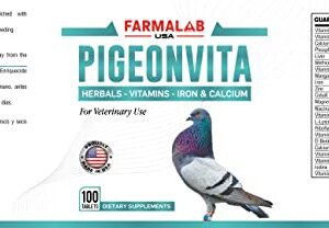 PIGEONVITA para Palomas 100Tabs Vitamins Minerals Aminoacids for Racing Pigeons Show Pigeons Rollers Hens Doves Vitaminas Minerales Aminoacidos