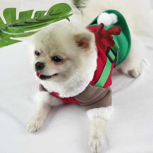 azuriaa Dog Cat Christmas Costumes Pet Cute Elk Cosplay Clothes Soft Winter Warm Hoodie Coat for Dogs & Cats