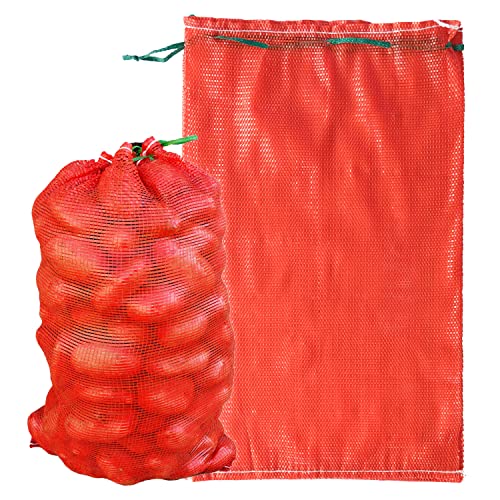 Deebree Extra Large Mesh Storage Produce Bags Reusable Vegetable Storage Bags 60 lbs Onion Storage Washable Net Bags 21” x 32” Pack of 10