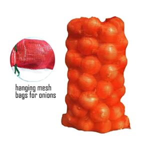 Deebree Extra Large Mesh Storage Produce Bags Reusable Vegetable Storage Bags 60 lbs Onion Storage Washable Net Bags 21” x 32” Pack of 10