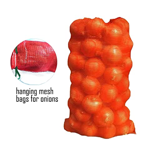 Deebree Extra Large Mesh Storage Produce Bags Reusable Vegetable Storage Bags 60 lbs Onion Storage Washable Net Bags 21” x 32” Pack of 10